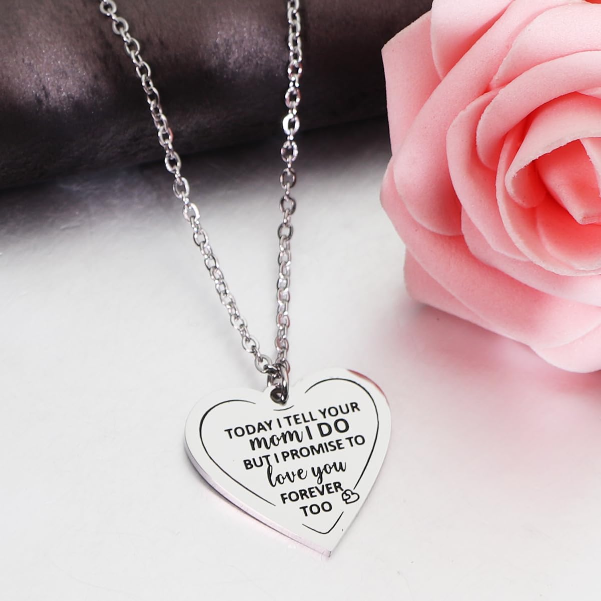 JINGMARUO Stepson Gift Stepdaughter Gift Today I Tell Your Dad/Mom I Do But I Promise to Love You Forever Too Necklace Gift from Stepmom Stepdad (StepDaughter)