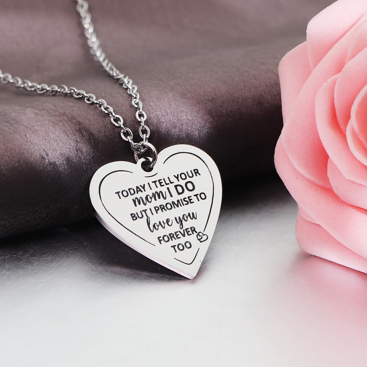 JINGMARUO Stepson Gift Stepdaughter Gift Today I Tell Your Dad/Mom I Do But I Promise to Love You Forever Too Necklace Gift from Stepmom Stepdad (StepDaughter)