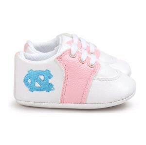 future tailgater north carolina unc tar heels pre-walker baby shoes pink trim 6-12 months infant