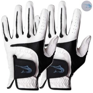 swordfish golf gloves (2 pack) - durable design, premium cabretta leather (large - with marker)