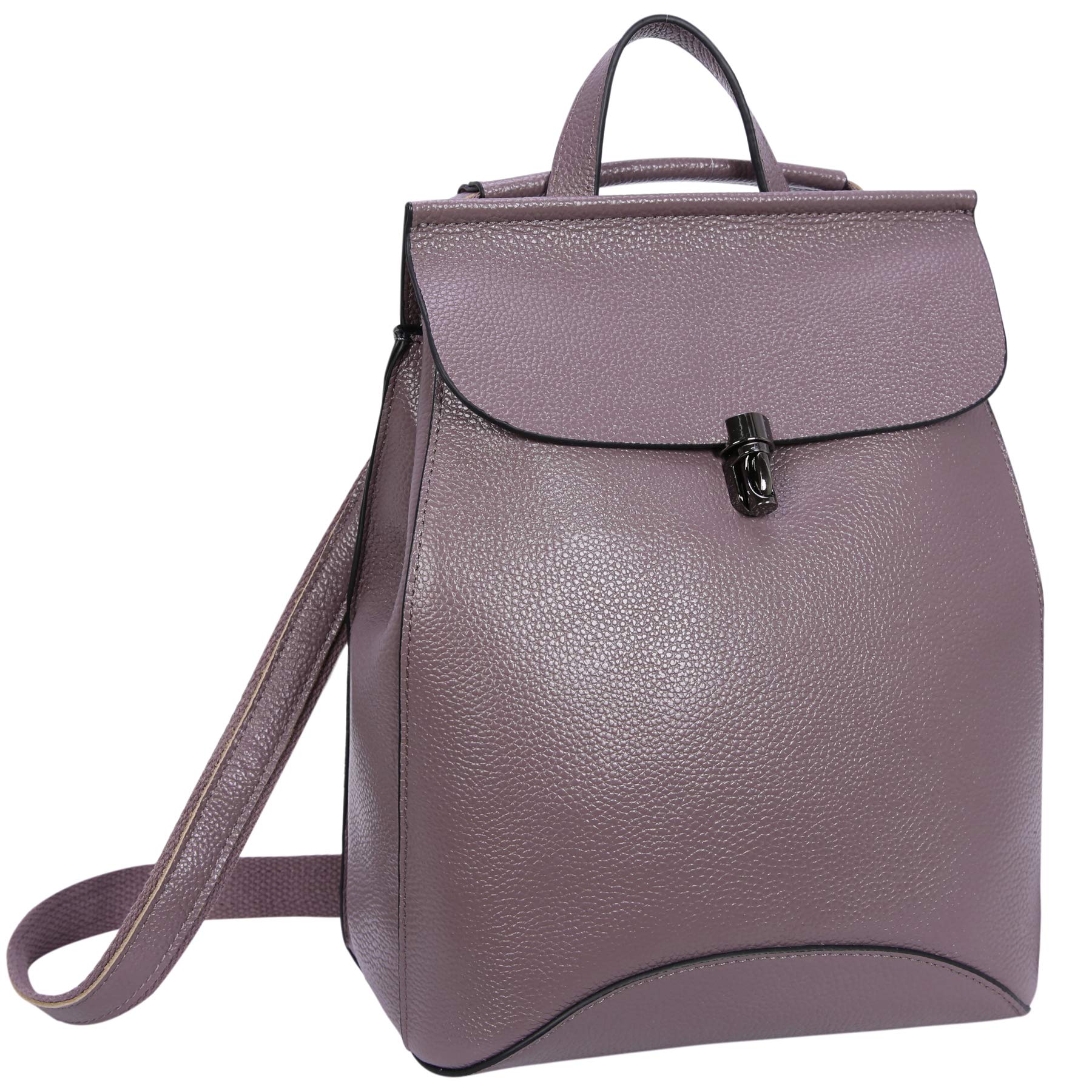 HESHE Leather Backpack Purse for Women Convertible Satchel Handbags Fashion Back Pack Purse Travel Everything Bag(Lilac)