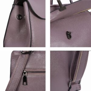 HESHE Leather Backpack Purse for Women Convertible Satchel Handbags Fashion Back Pack Purse Travel Everything Bag(Lilac)