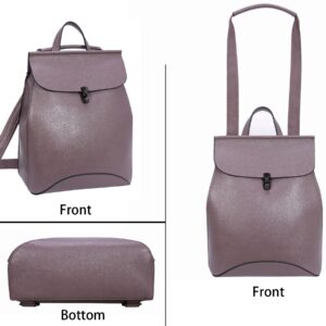 HESHE Leather Backpack Purse for Women Convertible Satchel Handbags Fashion Back Pack Purse Travel Everything Bag(Lilac)