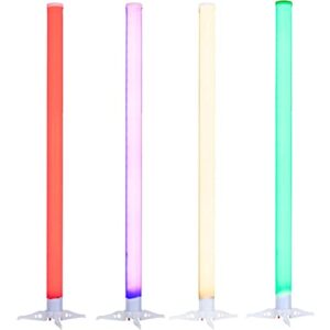 adj products led bp tubes 4 pak rechargeable battery powered color changing plastic led tube, 4-pack