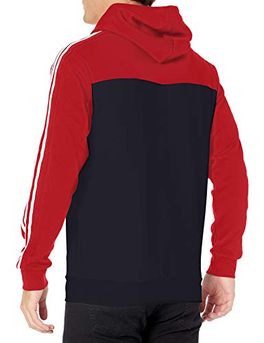 adidas mens Essentials Hooded Sweatshirt Scarlet/ Ink/Scarlet Small