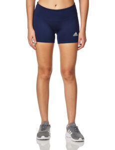 adidas women's 4 inch shorts, team navy blue/white, small