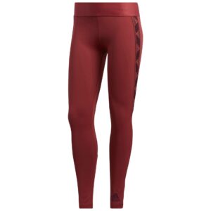 adidas womens alphaskin badge of sport tights legacy red/maroon x-small