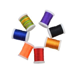 ameyxgs archery bow string serving thread nylon bowstring serving material bowstring protector for protect and repair for various bowstring（pack of 2） (colorful)