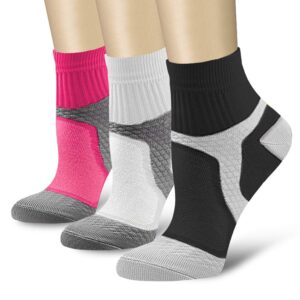 quxiang compression socks for women & men circulation 3/6/7 pairs arch ankle support 15-20 mmhg best for running cycling (multi 06, s/m)