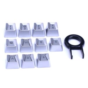 huyun performance gaming keycaps replacement for romer-g switch logitech g310 g413 g613 g810 k840 g910 mechanical keyboard (sliver 11 keys)