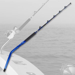 Bent Butt Fishing Rod 2-Piece Trolling Rod Saltwater Offshore Heavy Conventional Boat Fishing Pole with Roller Guides (6'6" 80-120 lbs Bent Butt)