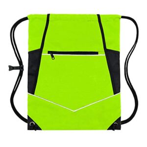 holyluck packable drawstring sackpack wet pocket with zipper and water bottle mesh pockets (green)