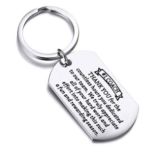 fustmw coach thank you keychain #1 coach gift appreciation gift for football basketball soccer baseball coach retirement gift (#1 coach gift)