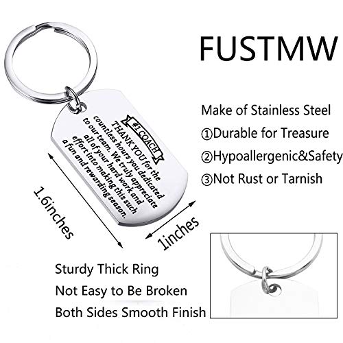 FUSTMW Coach Thank You Keychain #1 Coach Gift Appreciation Gift for Football Basketball Soccer Baseball Coach Retirement Gift (#1 Coach Gift)