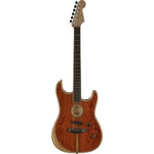 fender limited-edition american acoustasonic stratocaster acoustic-electric guitar - cocobolo natural