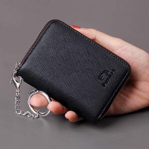 FurArt Credit Card Wallet, Zipper Card Cases Holder for Men Women, RFID Blocking, KeyChain Wallet, Compact Size