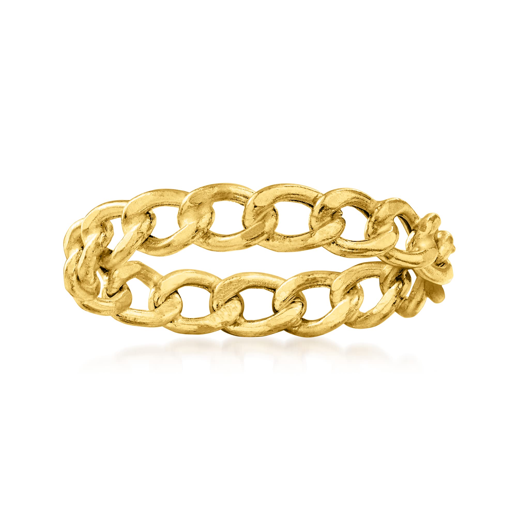 RS Pure by Ross-Simons Italian 14kt Yellow Gold Curb-Link Ring. Size 9