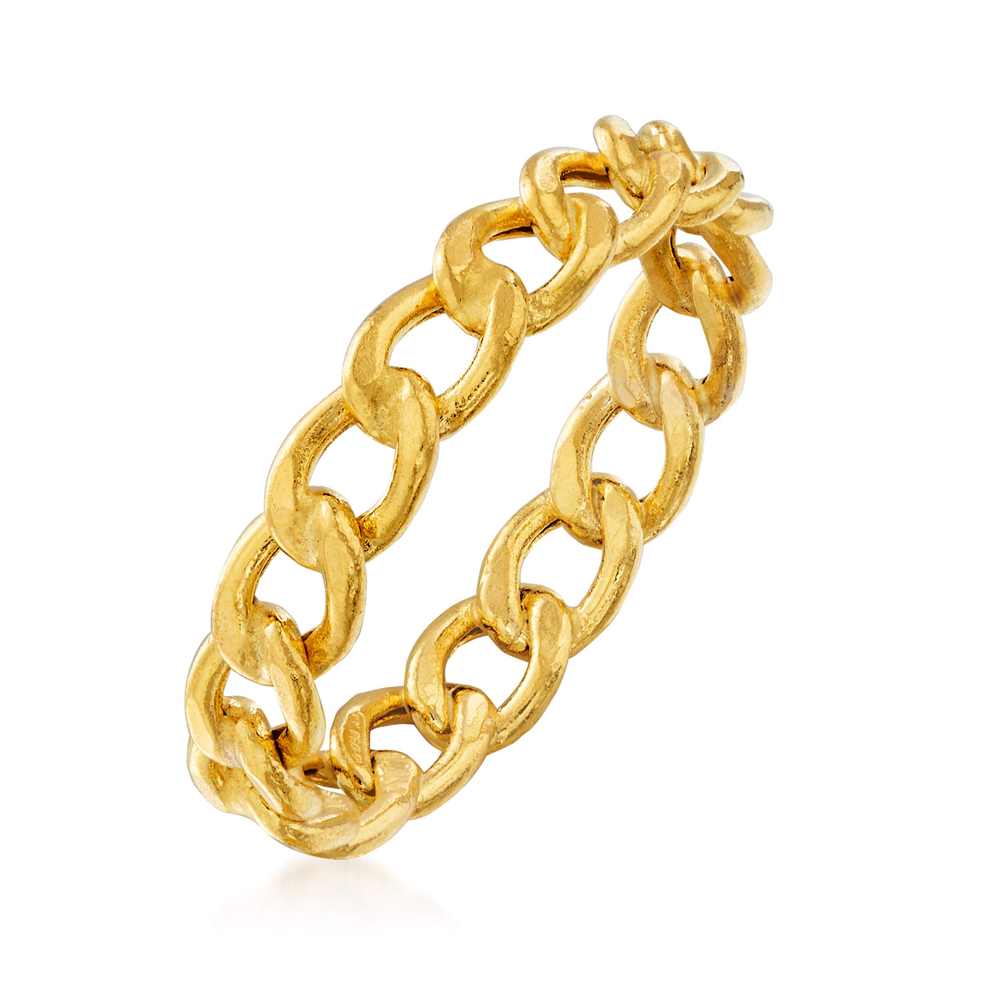 RS Pure by Ross-Simons Italian 14kt Yellow Gold Curb-Link Ring. Size 9