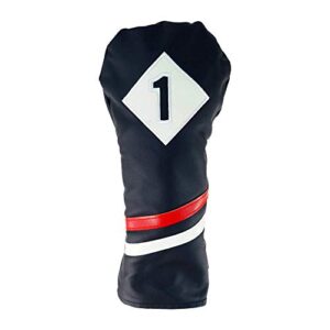 ram golf premium vintage style pu leather headcovers, retro black, driver