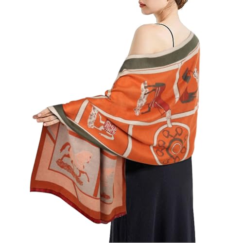 EXTREE Scarfs for Women Pashmina Silky Shawl Wrap for Evening Dressing Blanket Open Front Poncho Cape