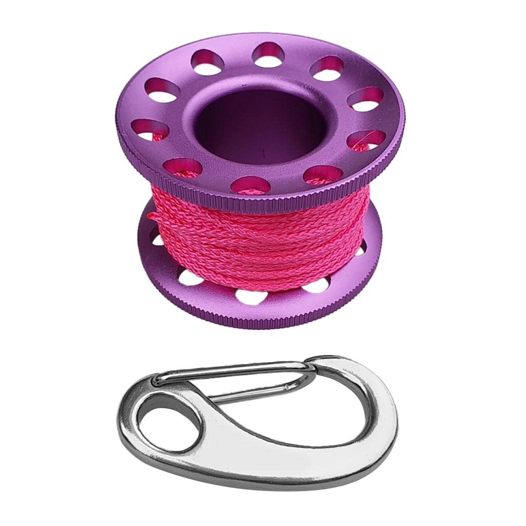 LEIPUPA Scuba Diving Finger Reel Spool with 10m Line and Clip for Underwater Divers - Purple