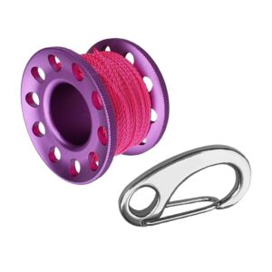 LEIPUPA Scuba Diving Finger Reel Spool with 10m Line and Clip for Underwater Divers - Purple