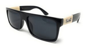 locs 91156 black sunglasses | authentic gangster squared flat top ivory arms shades