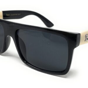 Locs 91156 Black Sunglasses | Authentic Gangster Squared Flat Top Ivory Arms Shades