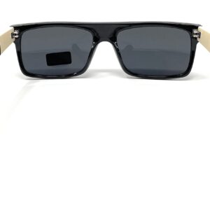 Locs 91156 Black Sunglasses | Authentic Gangster Squared Flat Top Ivory Arms Shades