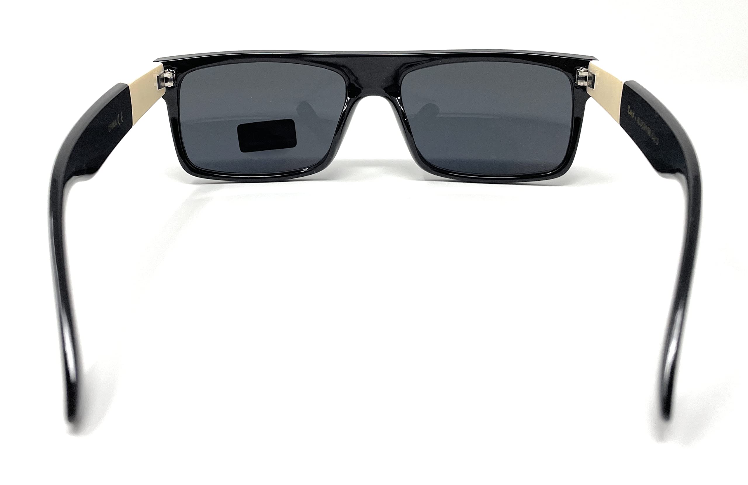 Locs 91156 Black Sunglasses | Authentic Gangster Squared Flat Top Ivory Arms Shades