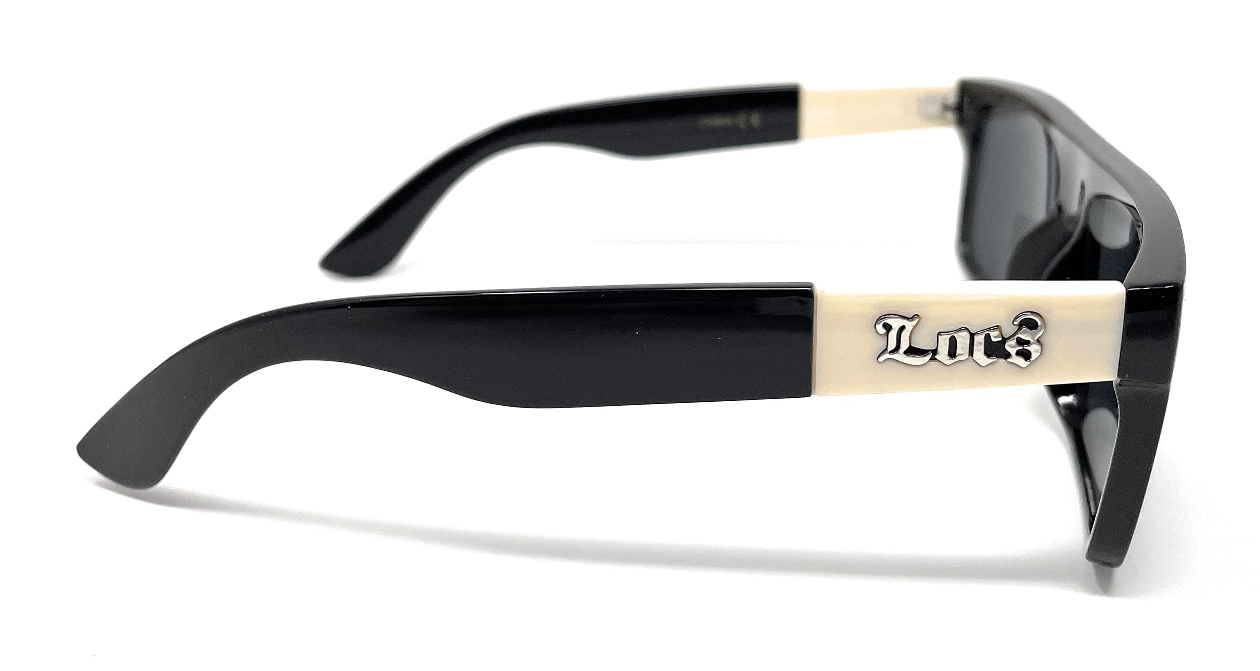 Locs 91156 Black Sunglasses | Authentic Gangster Squared Flat Top Ivory Arms Shades