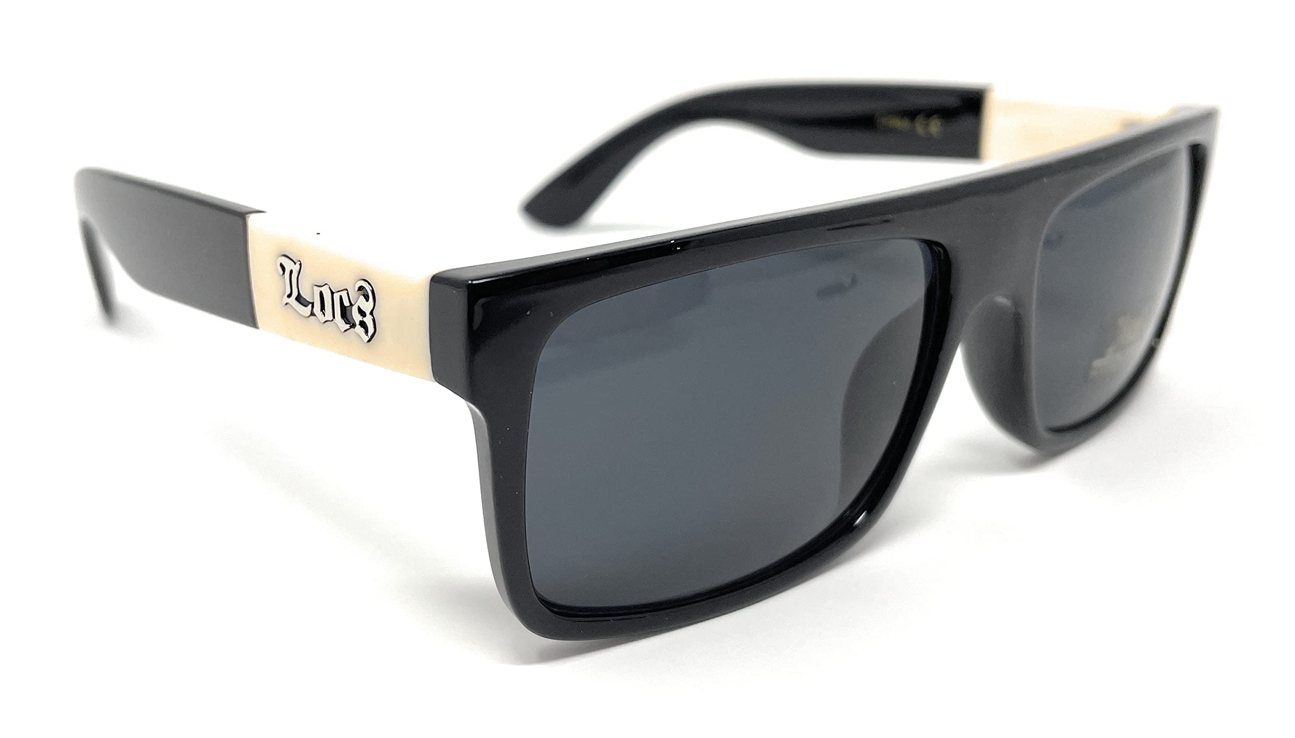 Locs 91156 Black Sunglasses | Authentic Gangster Squared Flat Top Ivory Arms Shades