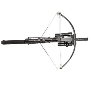 80lbs Steel Ball WT4 Repeating Crossbow with Tactical Package. Includes a Flashlight, Scope and red Beam Aimer.