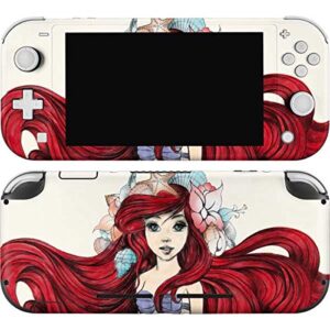 skinit decal gaming skin compatible with nintendo switch lite - officially licensed disney the little mermaid ariel illustration design