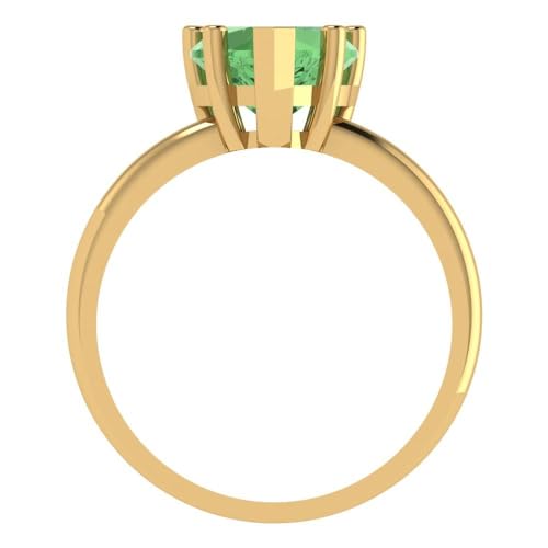 Clara Pucci 2.0 ct Heart Cut Solitaire Green Simulated Diamond Bridal Designer Anniversary Engagement Ring 14k Yellow Gold