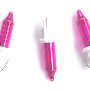 Prestige Glass Art 50 Pink 6 Volt Replacement Mini Bulbs - White Base - Mini Light Bulbs