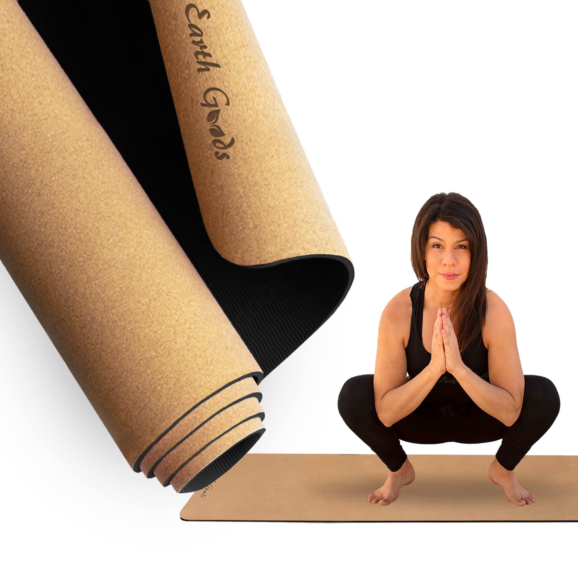 Earth Goods - Premium Eco Cork Yoga Mats - All Natural Yoga Mat Non Slip Eco Rubber & Native Cork Mat with Moisture-Resistant and Fit for Versatile Workout, 5mm x 72 inches x 24 inches