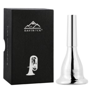 eastrock standard tuba mouthpiece, silver plated tuba mouthpiece size 120s, tuba player replacement tuba parts vacuum packed