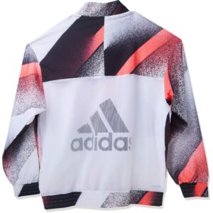 adidas womens Unleash Confidence Woven Track Top White/Pink/Black/Black Small