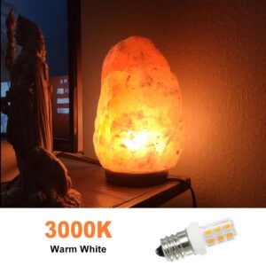 XRZT Salt Lamp Bulbs E12 Led 15W Candelabra C7 Replacement Bulbs for Chandelier Lights, Night Light Bulbs, Warm White 3000K 5-Pack