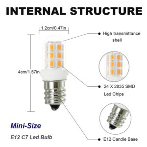 XRZT Salt Lamp Bulbs E12 Led 15W Candelabra C7 Replacement Bulbs for Chandelier Lights, Night Light Bulbs, Warm White 3000K 5-Pack