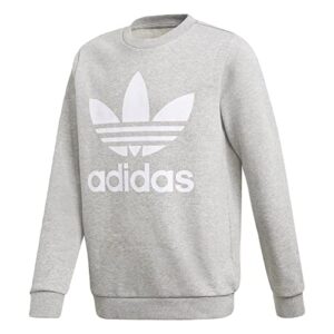 adidas originals unisex-youth trefoil crew sweatshirt medium grey heather x-large