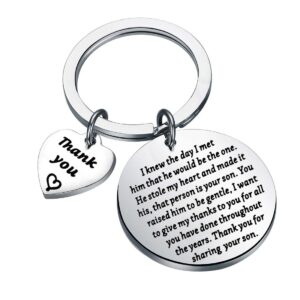 lqri mother-in-law keychain daughter in law to my future mother in law gift i knew the day i met him that he would be the one keychain wedding gift jewelry for mom (sliv)