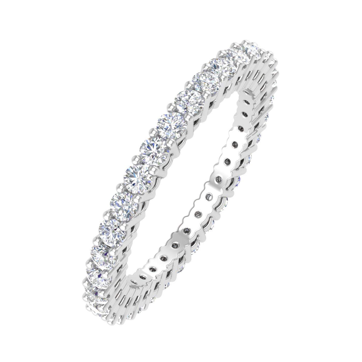 1 Carat Diamond Eternity Wedding Band in 14K White Gold (Ring Size 7.5)