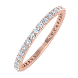 1/2 carat diamond eternity wedding band in 14k rose gold (ring size 5.5)