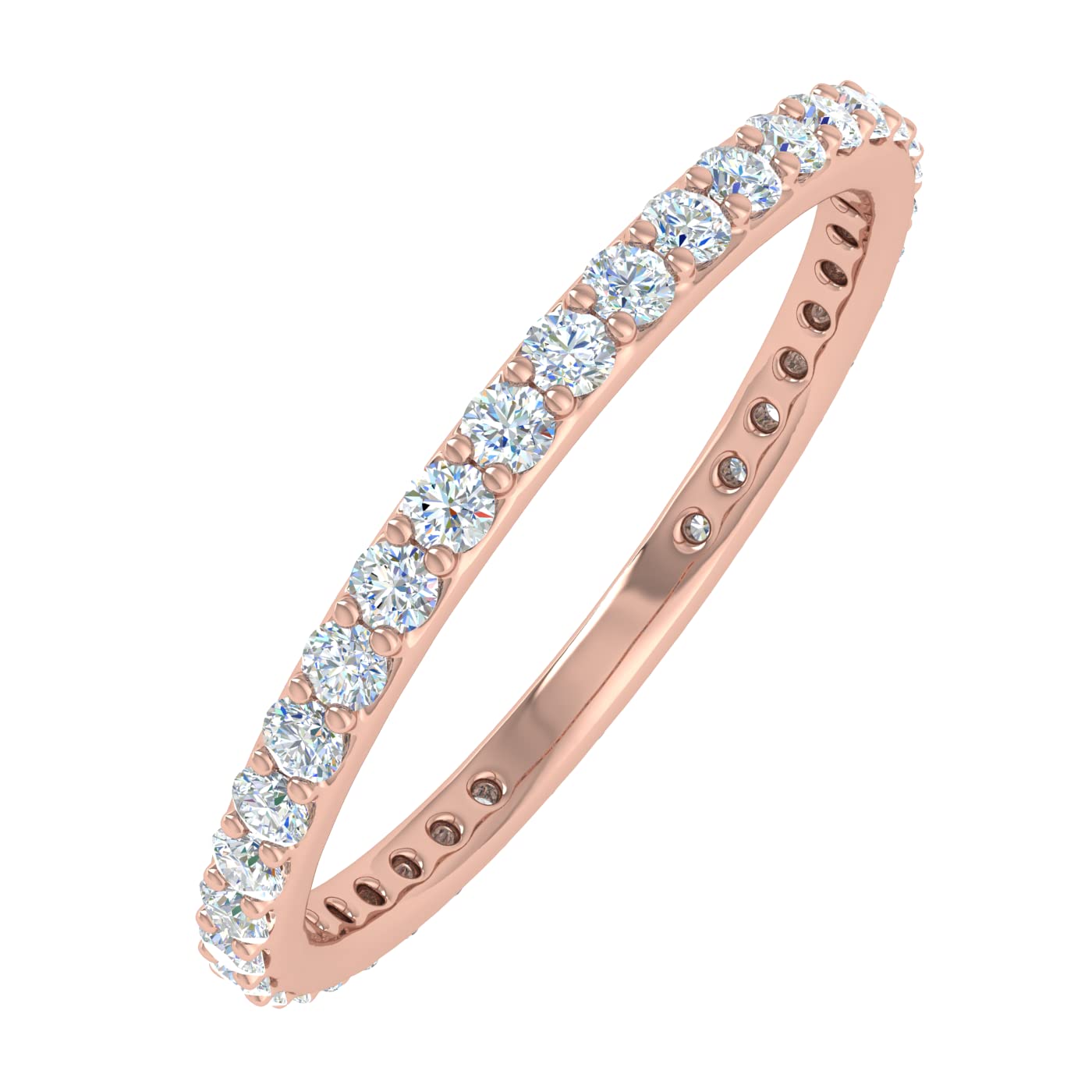 1/2 Carat Diamond Eternity Wedding Band in 14K Rose Gold (Ring Size 5.5)