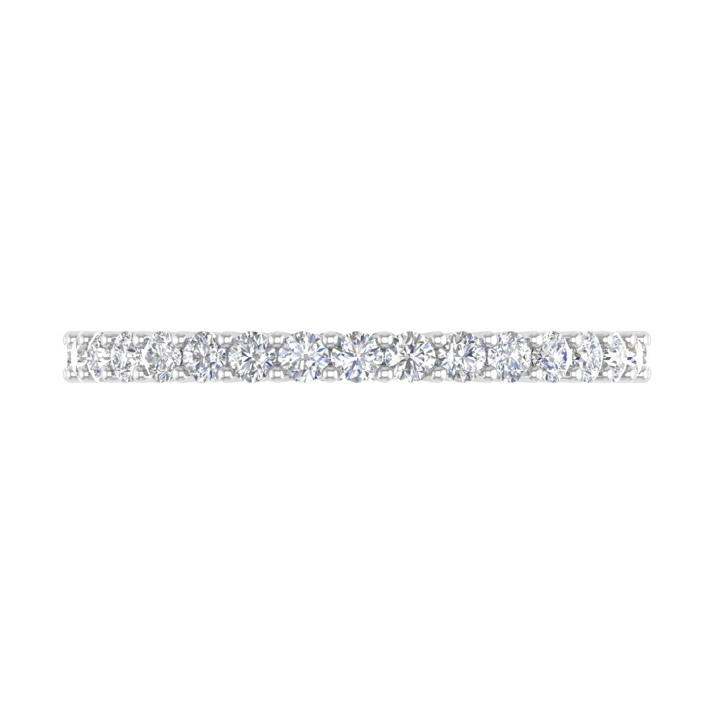 0.90 Carat Diamond Eternity Wedding Band in 14K White Gold (Ring Size 5)