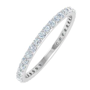 1/2 carat diamond eternity wedding band in 14k white gold (ring size 6)