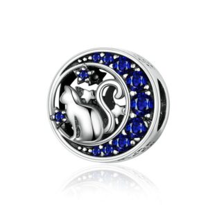 cat charm 925 sterling silver animal charm lucky charm birthday charm love charm for pandora charm bracelet (cat)