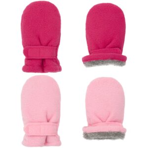 toddler mittens baby boy girls winter warm mittens kids easy-on sherpa fleece lined mittens snow infant gloves 2 pairs